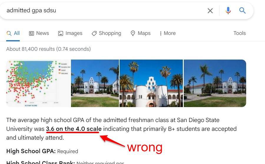 GPA Requirements: Don’t trust the first link on Google